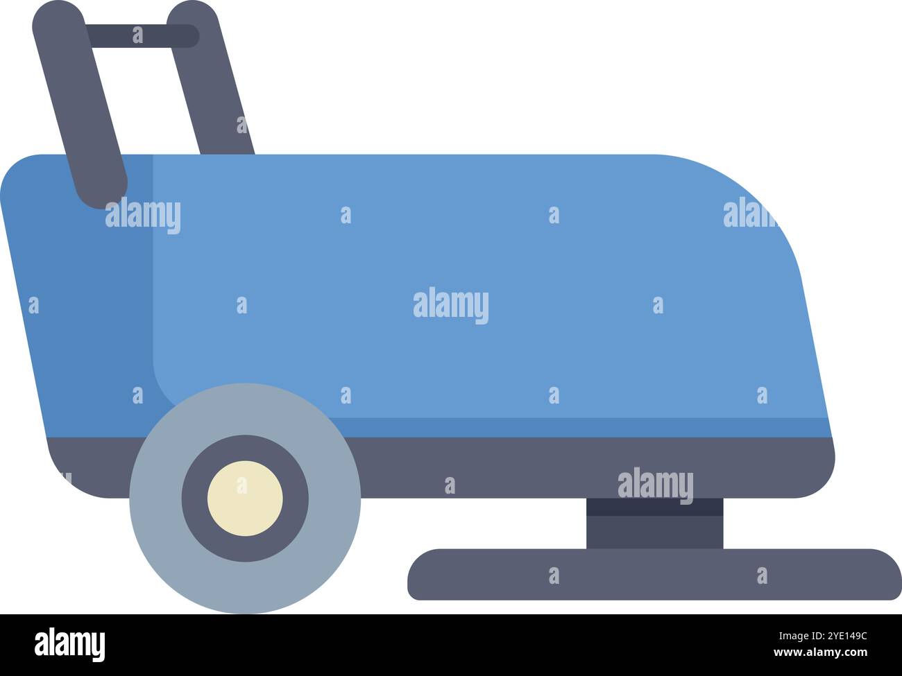 Side view of a professional floor cleaning and polishing machine, ideal ...