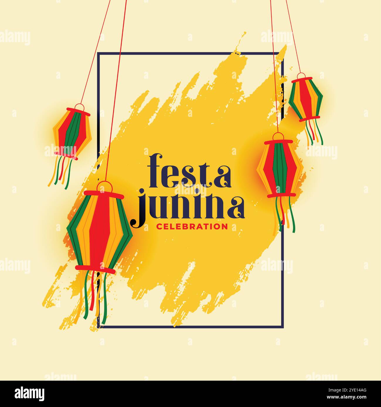 abstract style festa junina banner with hanging lanterns Stock Vector ...