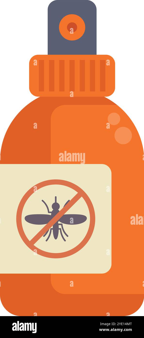 Orange plastic spray bottle protecting from mosquitos with insect ...