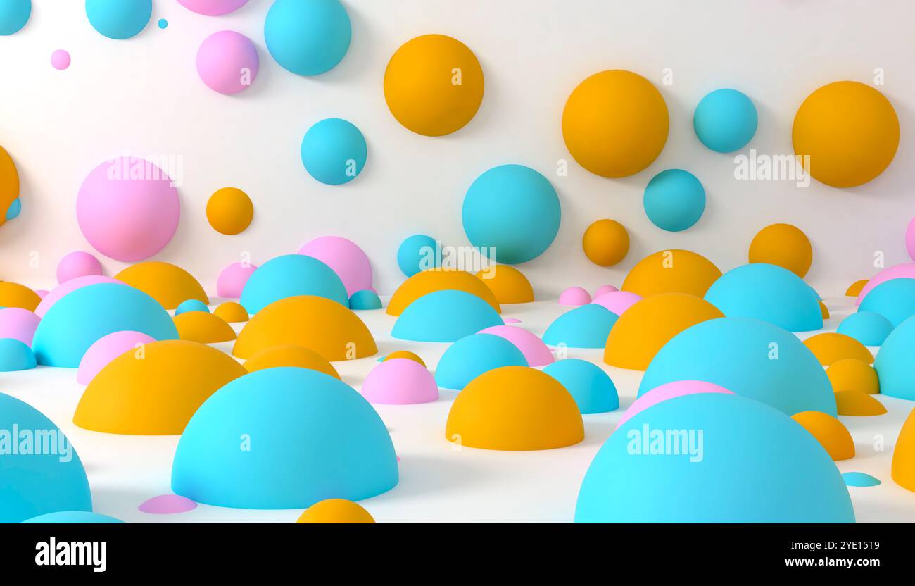 3D multi color spheres abstract background Stock Photo - Alamy