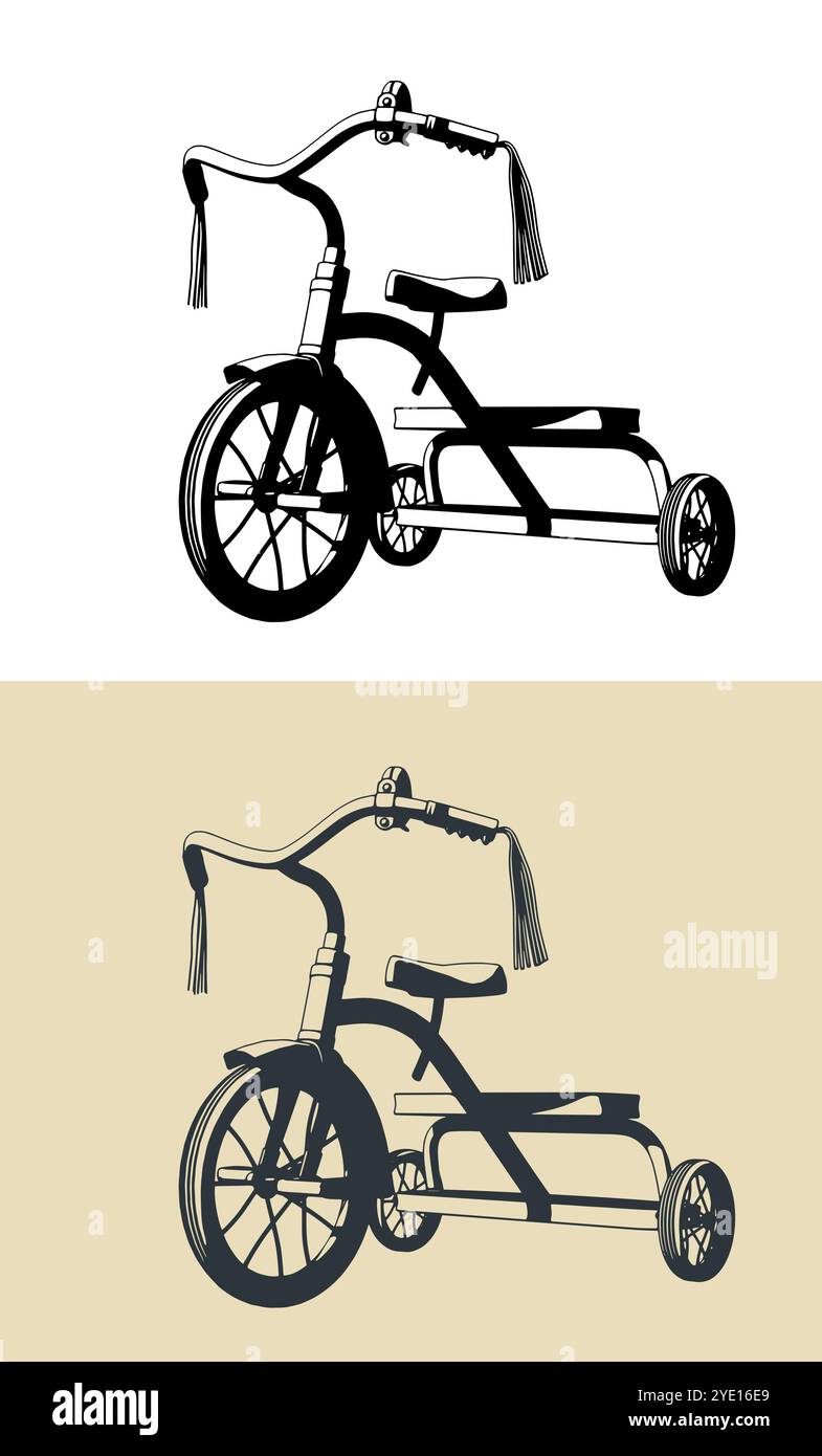 Tricycle sketch hi-res stock photography and images - Alamy