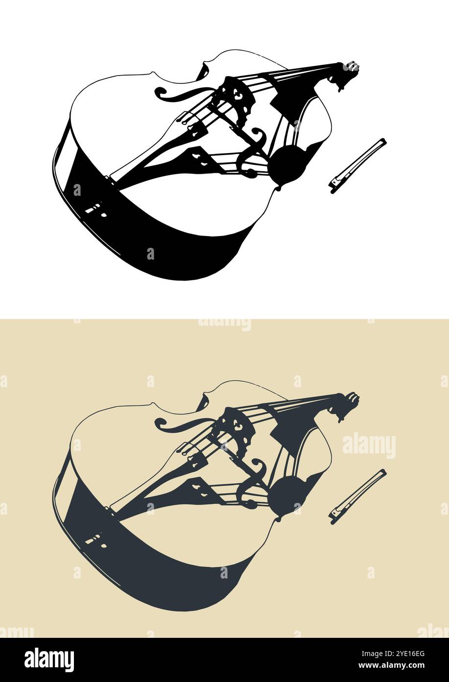 Stylized vector illustrations of a double bass Stock Vector Image & Art ...