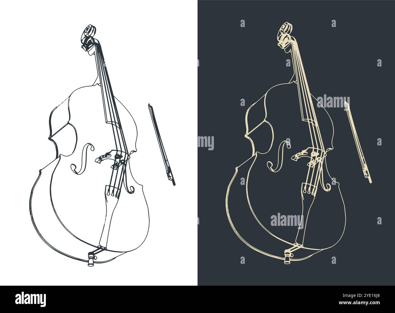 Antique double bass Stock Vector Images - Alamy