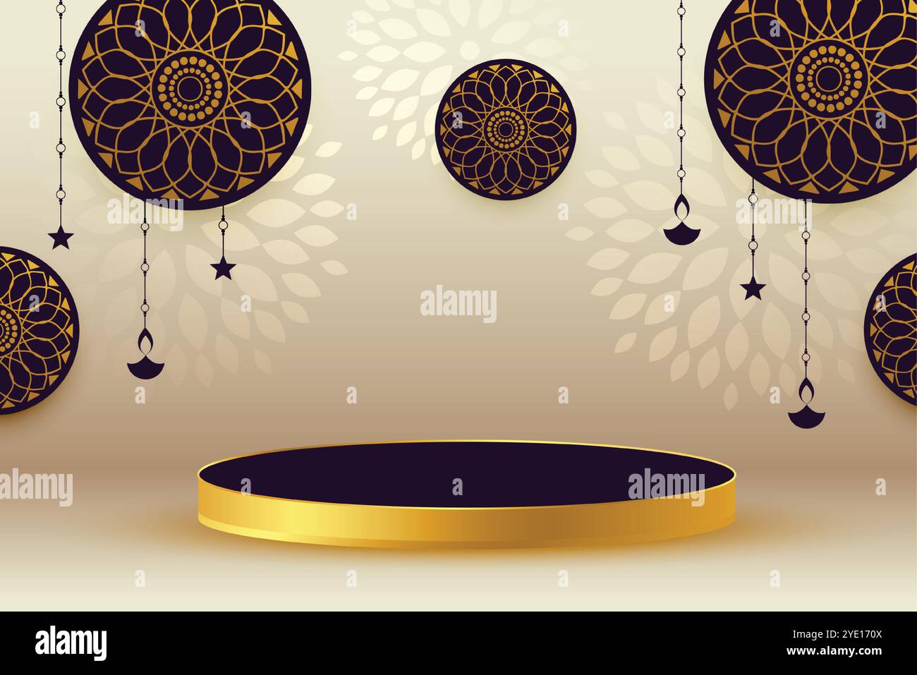 traditional deepavali banner with 3d podium design Stock Vector Image ...