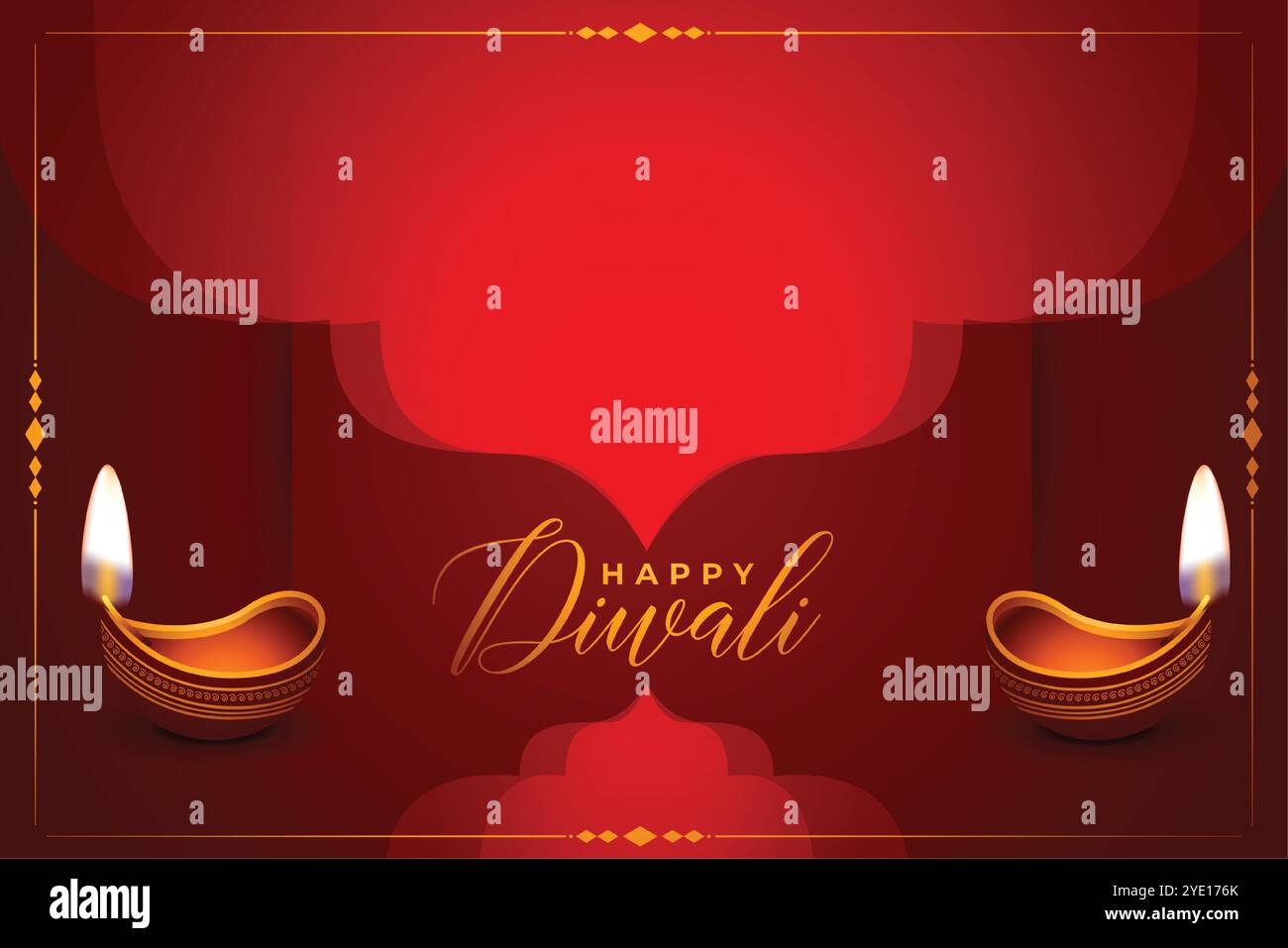 diwali festival background with realistic diya design Stock Vector ...