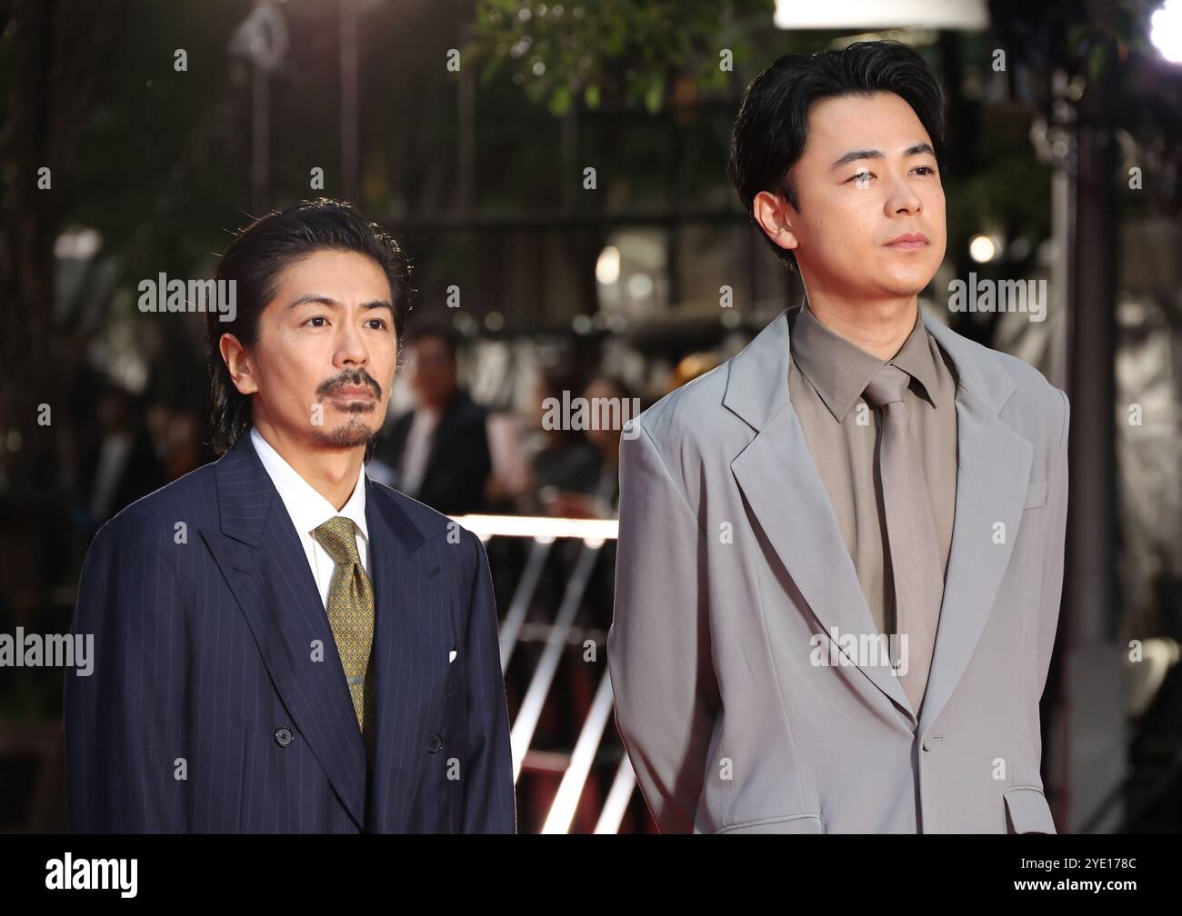 Tokyo, Japan. 28th Oct, 2024. Japanese actor (L-R) Go Morita and Ryo Narita pose for photo for ...