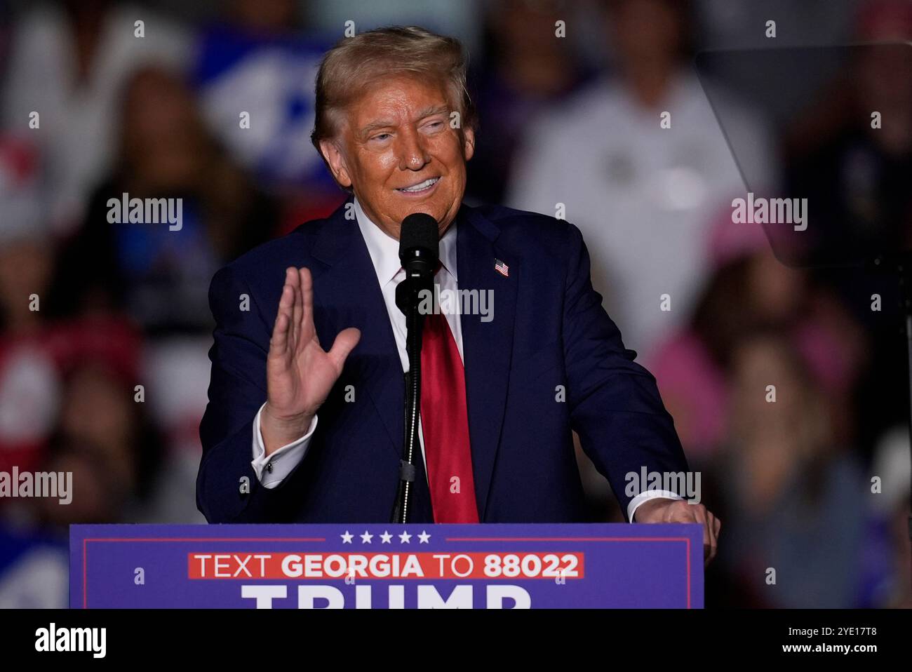 Republican presidential nominee former President Donald Trump speaks at ...