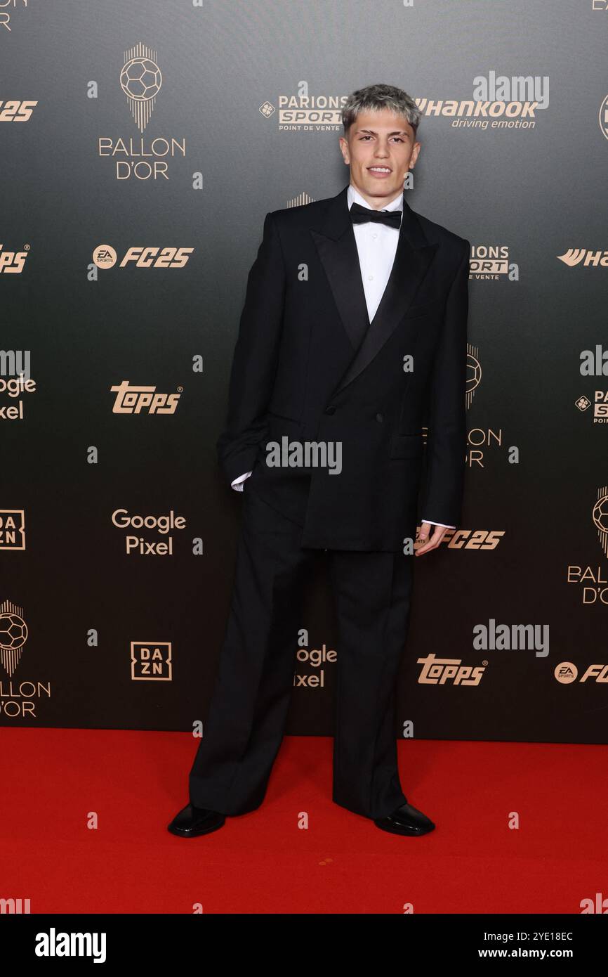 Alejandro Garnacho arriving at the Ballon d Or 2024 Ceremony at the ...