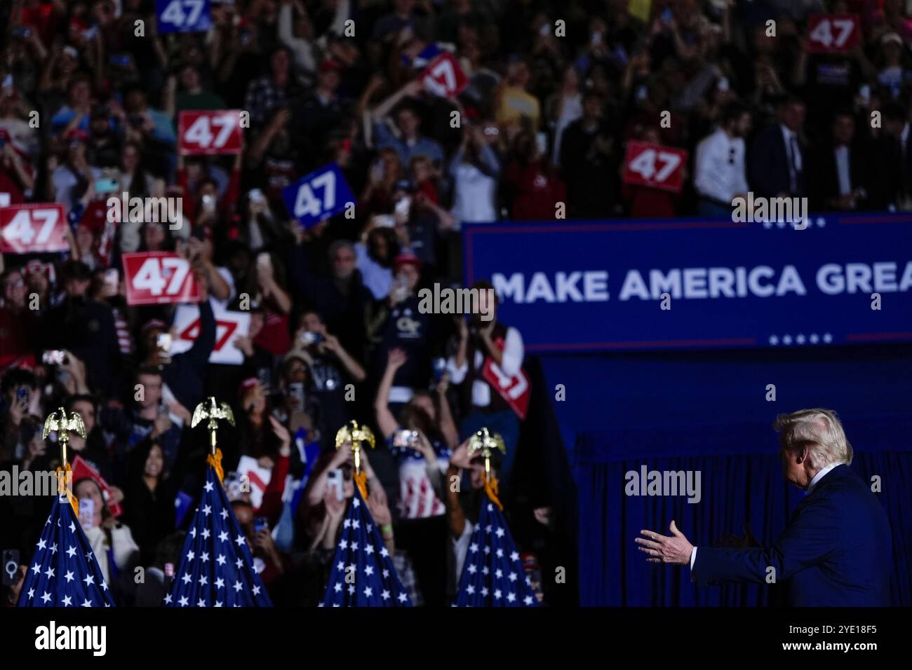 Republican presidential nominee former President Donald Trump arrives ...