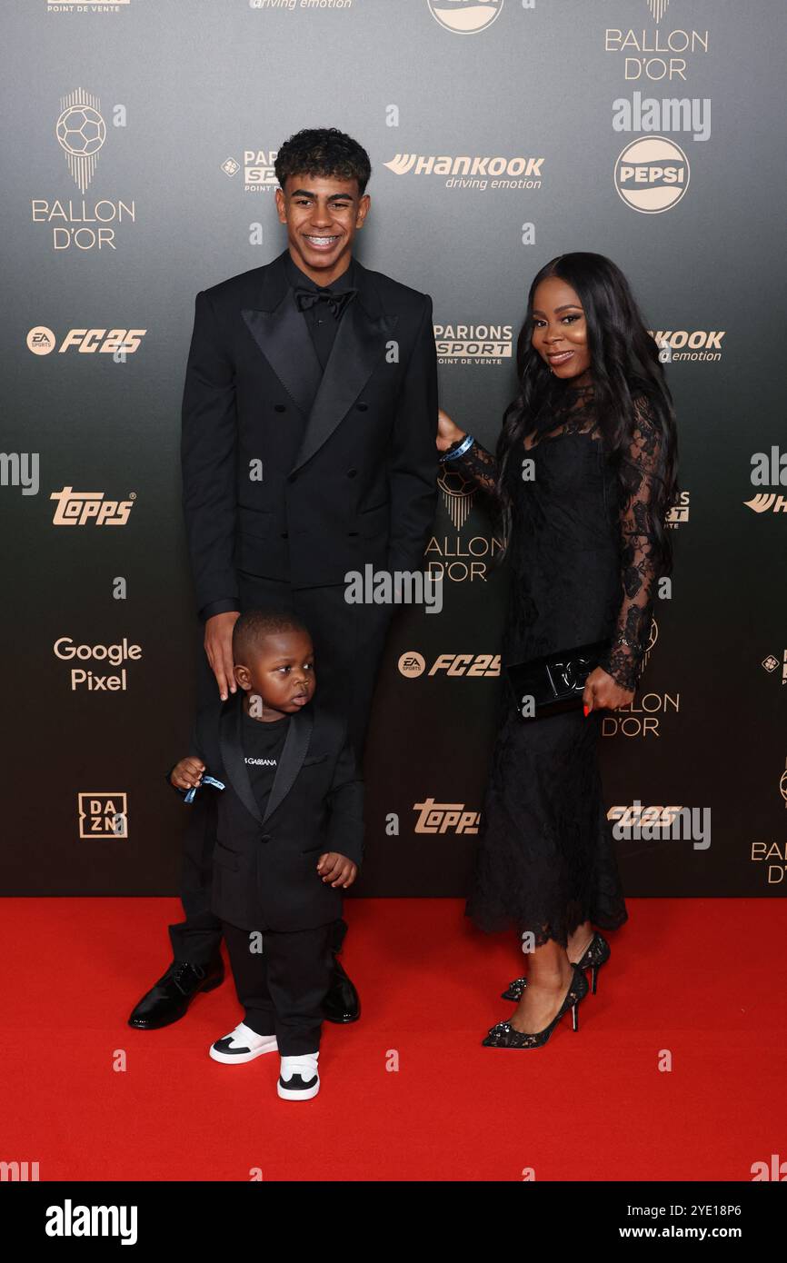 Lamine Yamal with his family arriving at the Ballon d Or 2024 Ceremony ...