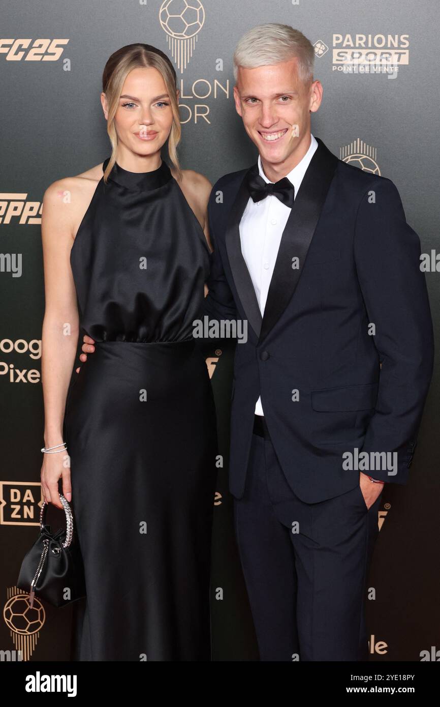 Dani Olmo and his wife Laura Schmitt arriving at the Ballon d Or 2024 ...