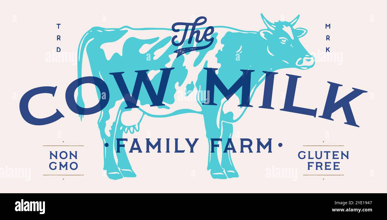 Cow, milk, dairy tag label. Template Stock Vector Image & Art - Alamy
