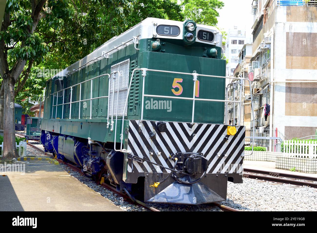 Diesel train engine in Hong Kong Railway Museum, Tai Po, Hong Kong ...
