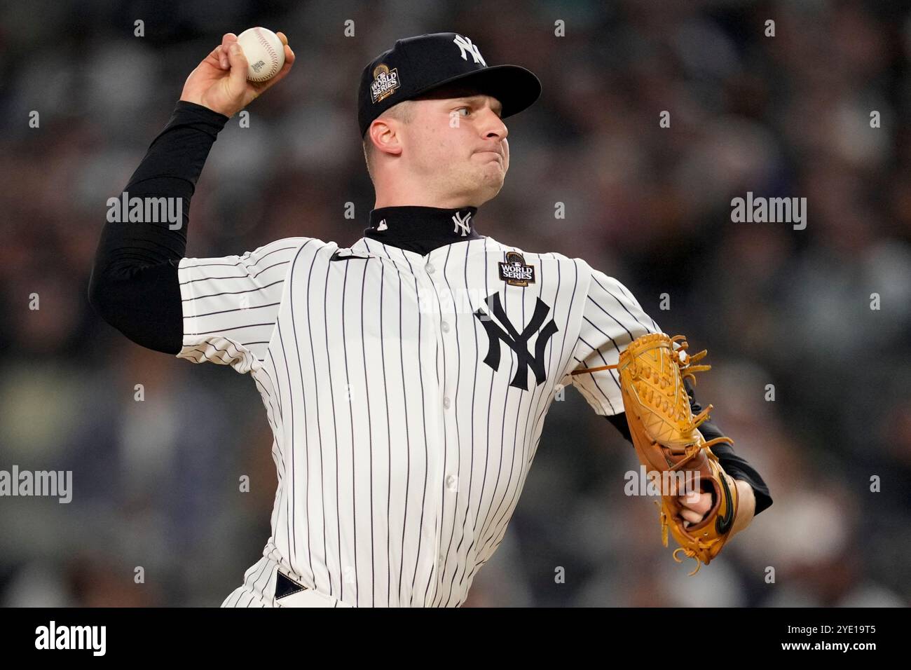 New York Yankees pitcher Clarke Schmidt throws against the Los Angeles ...