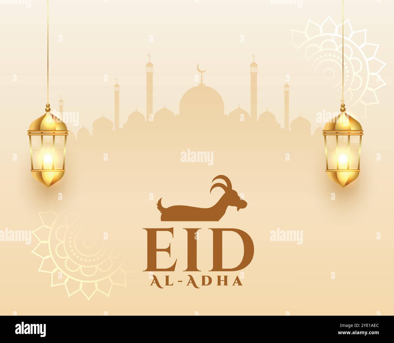 realistic eid al adha bakrid greeting design Stock Vector Image & Art ...