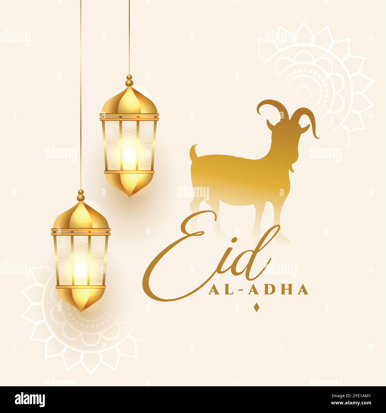 stylish golden eid al adha bakrid festival greeting Stock Vector Image ...