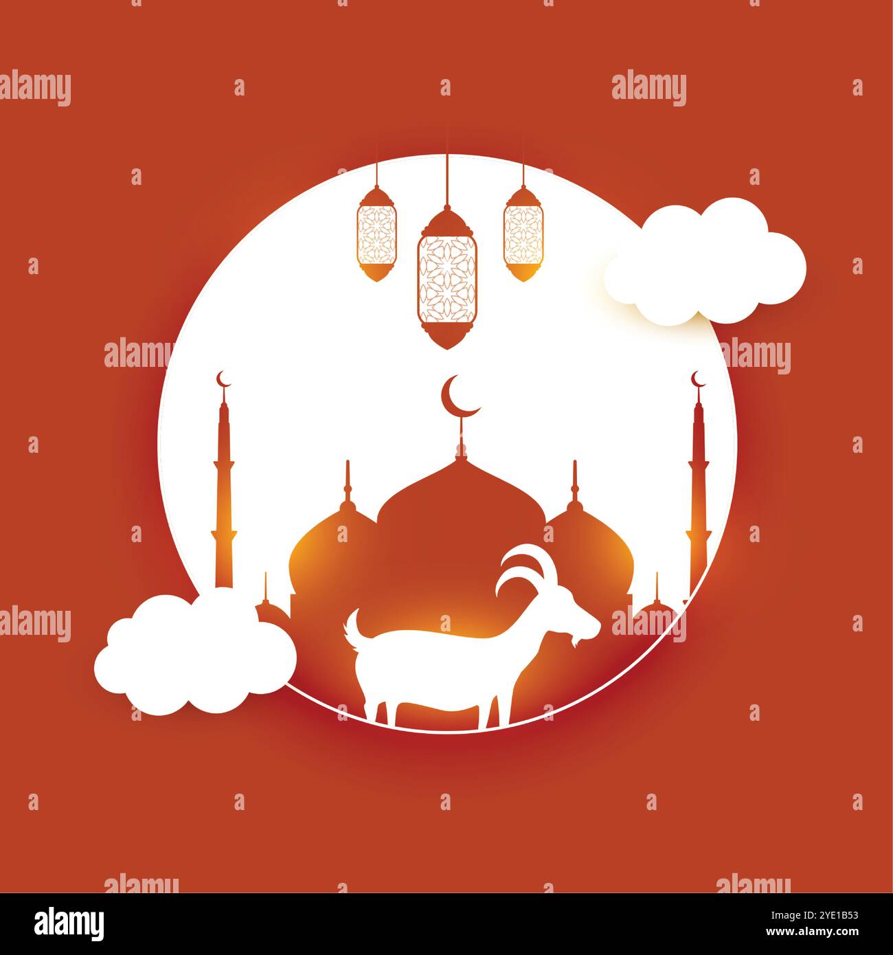 religious eid al adha bakrid festival wishes background Stock Vector ...