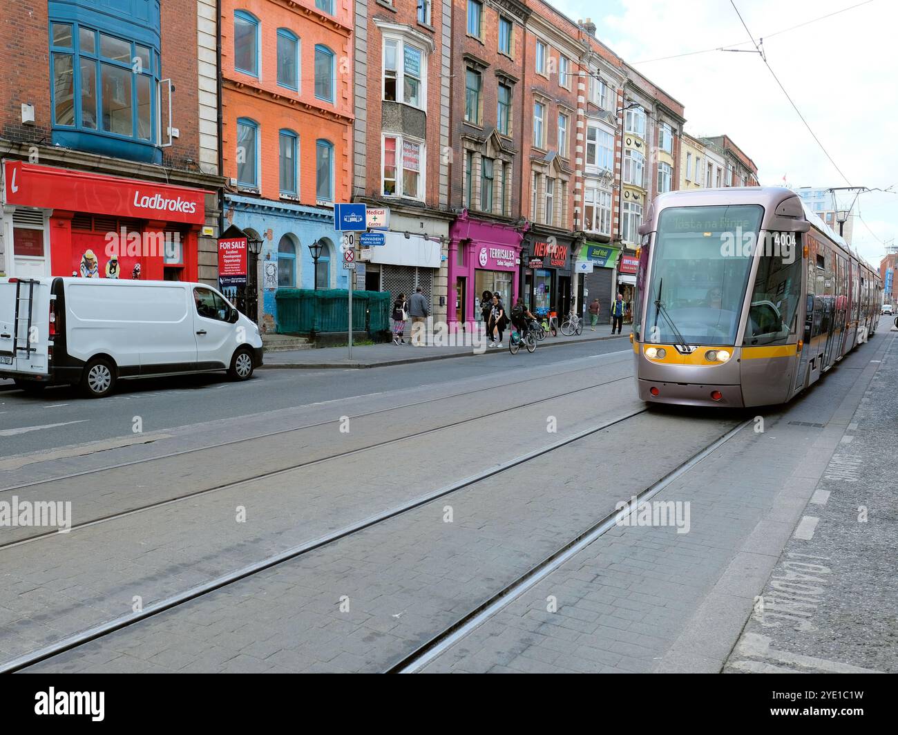 Dublin, Ireland's Lua light rail system tram on the Red Line on Middle ...