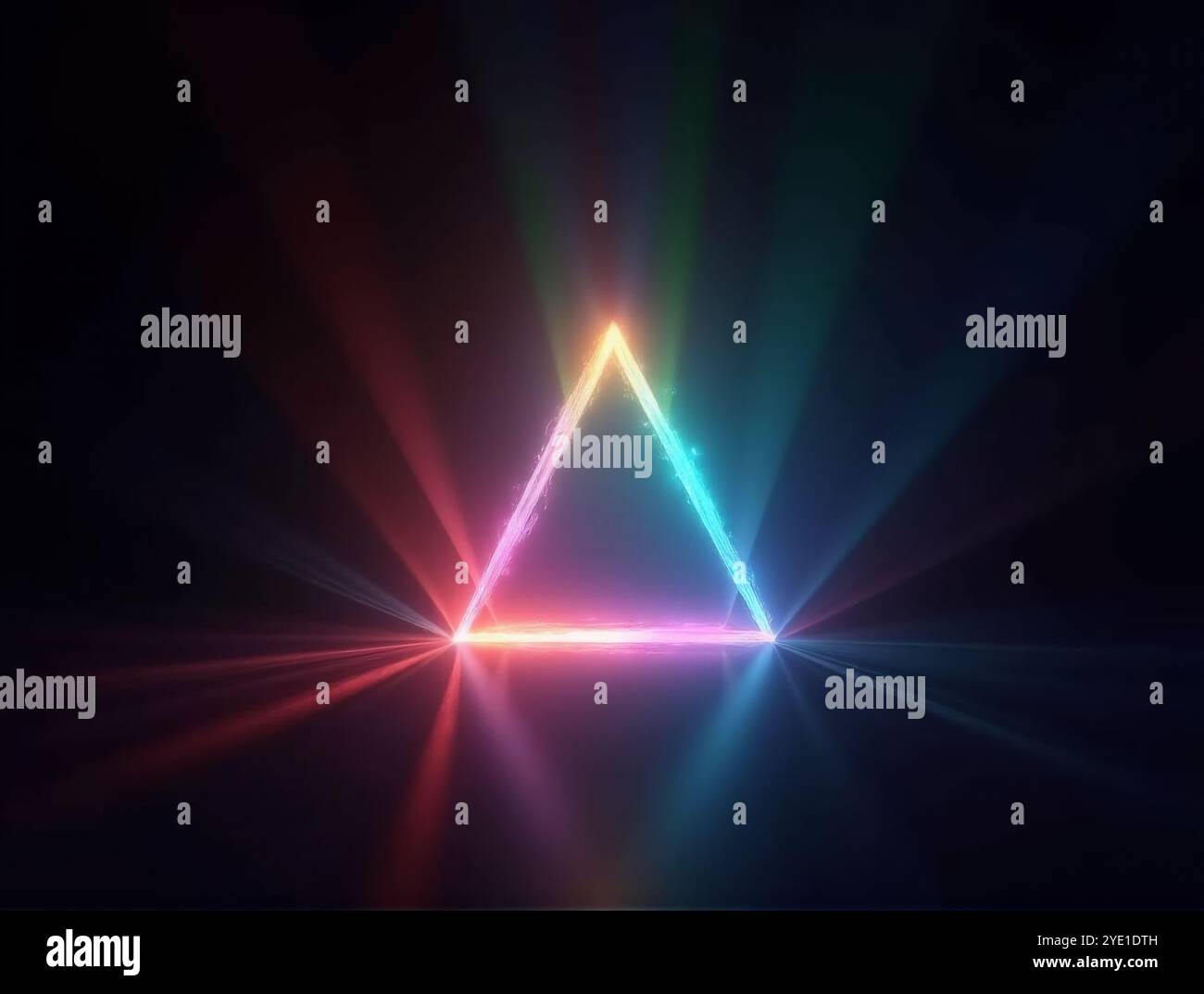Prismatic Light Refraction Creating Rainbow Spectrum on Jet Black ...