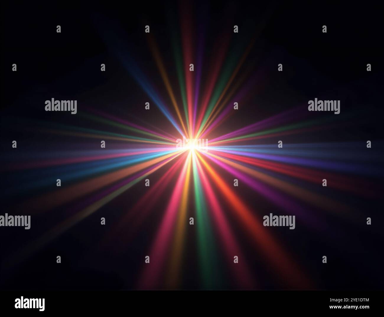 Prismatic Light Refraction Creating Rainbow Spectrum on Jet Black ...