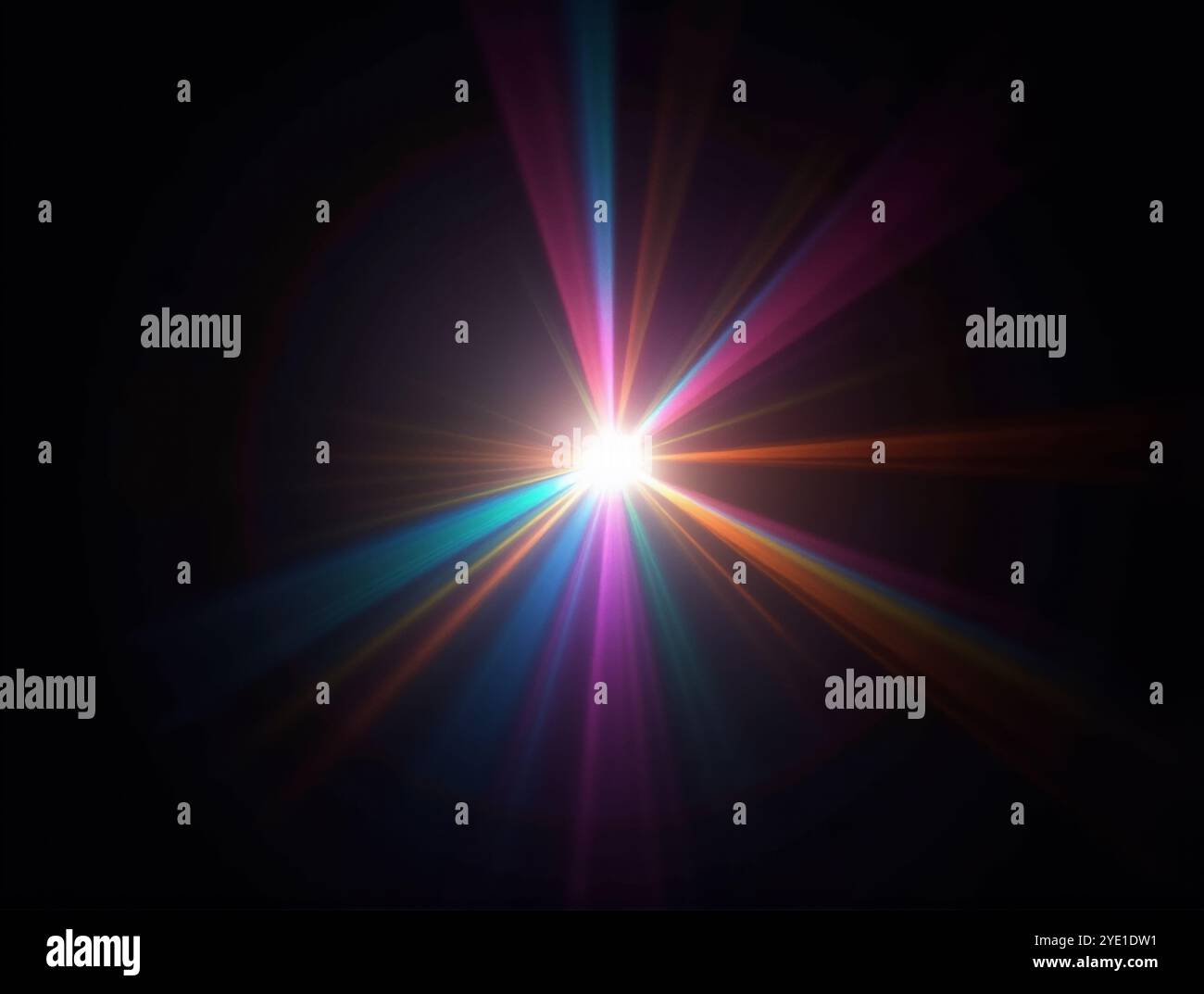 Prismatic Light Refraction Creating Rainbow Spectrum on Jet Black ...