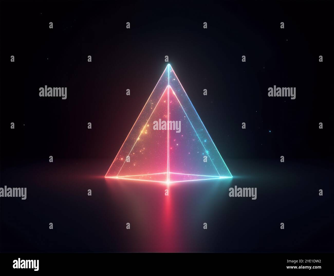 Prismatic Light Refraction Creating Rainbow Spectrum on Jet Black ...