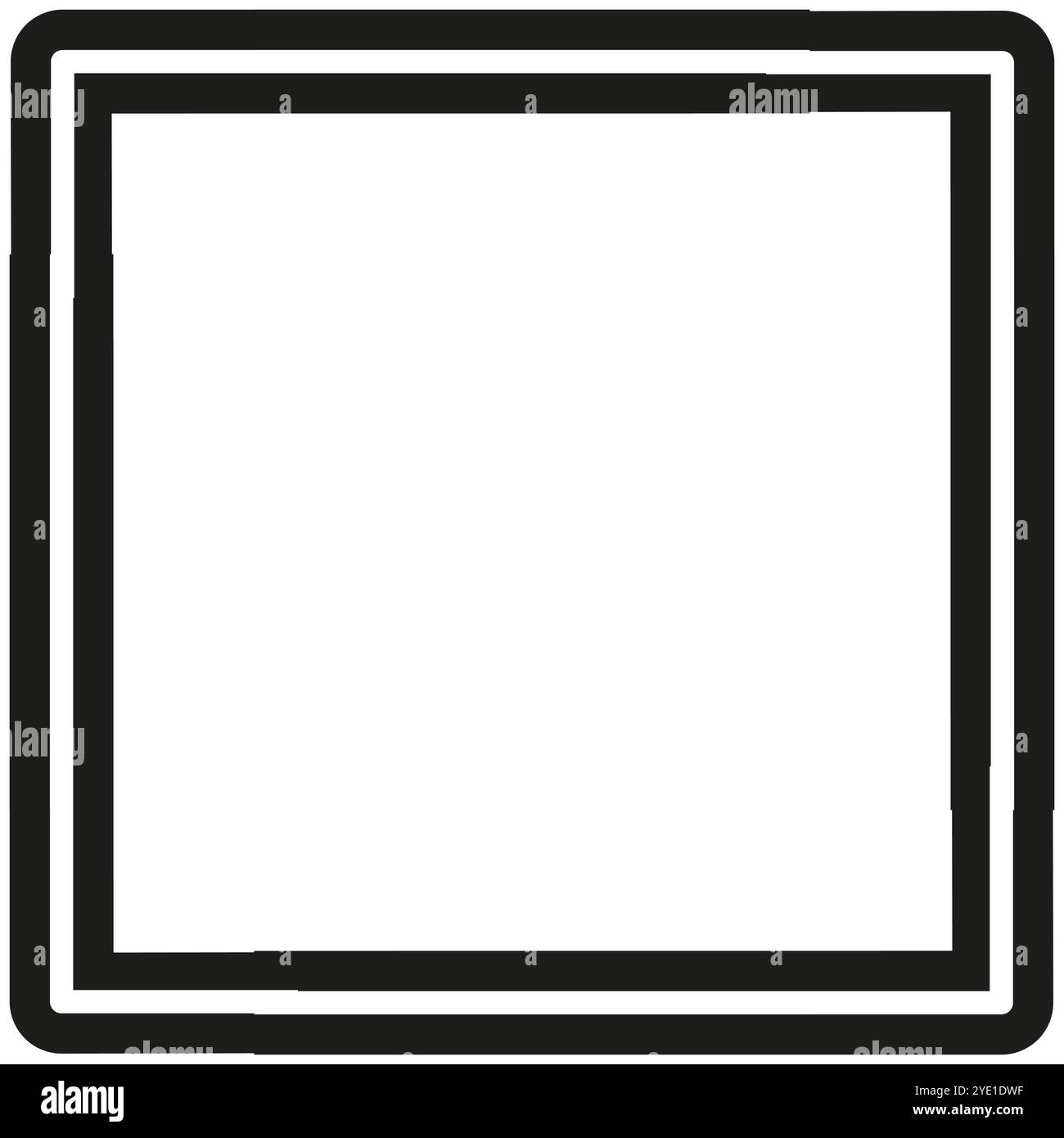 Double square frame. Black line vector shape. Geometrical border ...