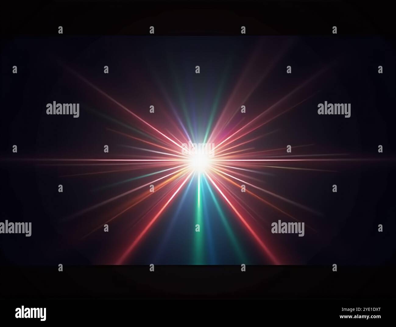 Prismatic Light Refraction Creating Rainbow Spectrum on Jet Black ...