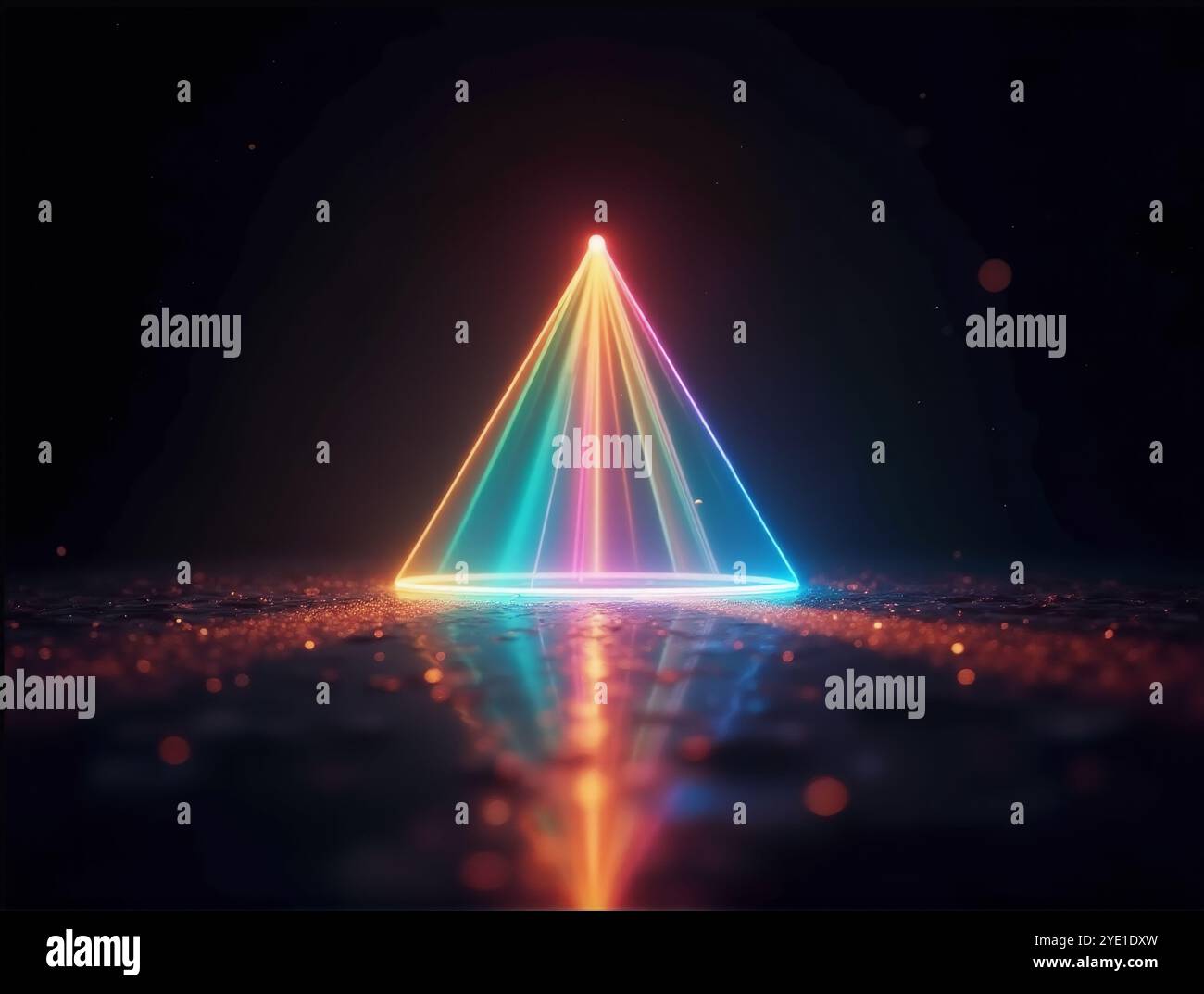 Prismatic Light Refraction Creating Rainbow Spectrum on Jet Black ...