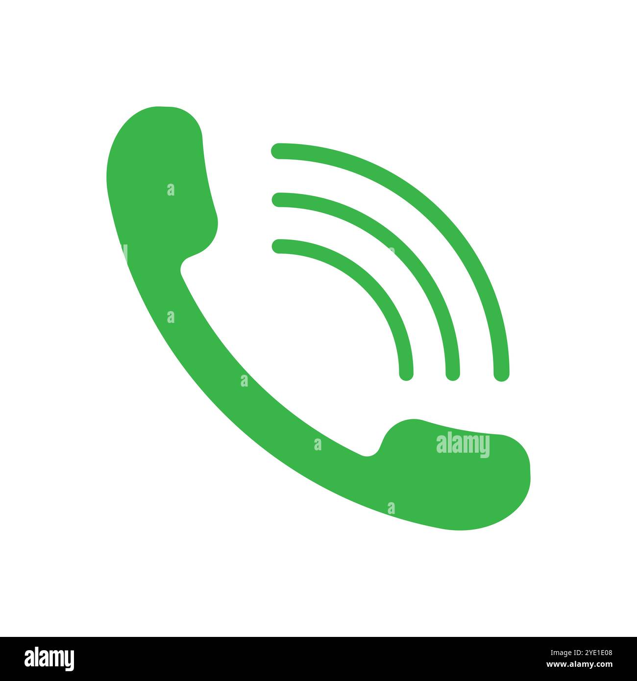 Phone icon. Green ringing symbol. Vector call icon. Sound wave detail ...