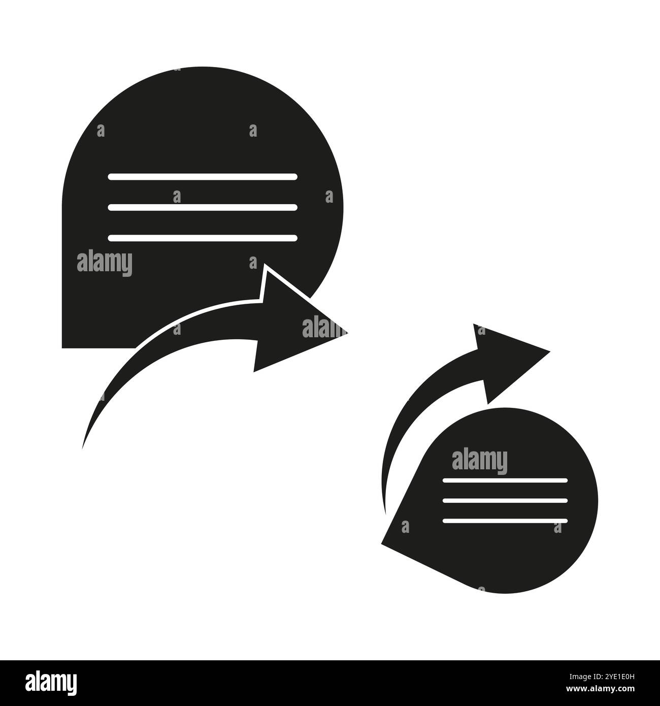 Black and white dialogue icons with arrows. Perfect for interfaces and ...