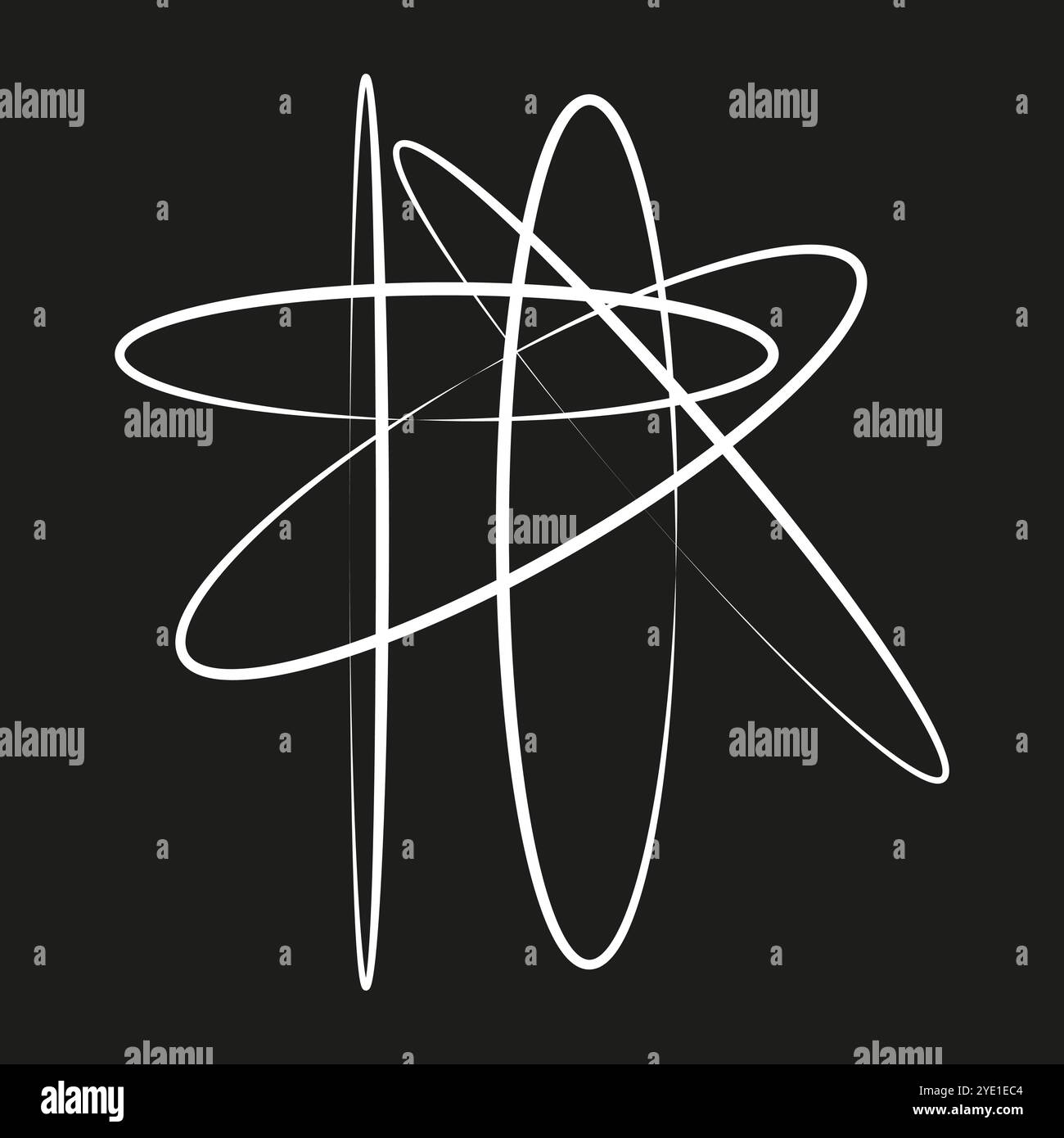 Geometric shapes of intersecting ellipses on a black background. Suitable for modern design ...