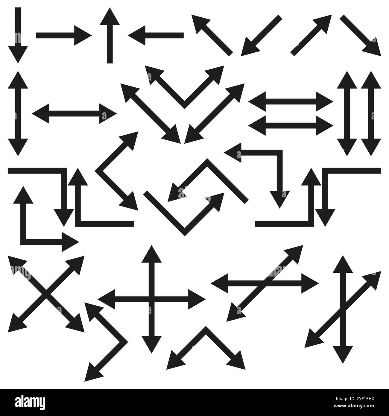 Arrow direction icon. Vector movement arrows. Navigation symbol. Pathfinding illustration Stock ...