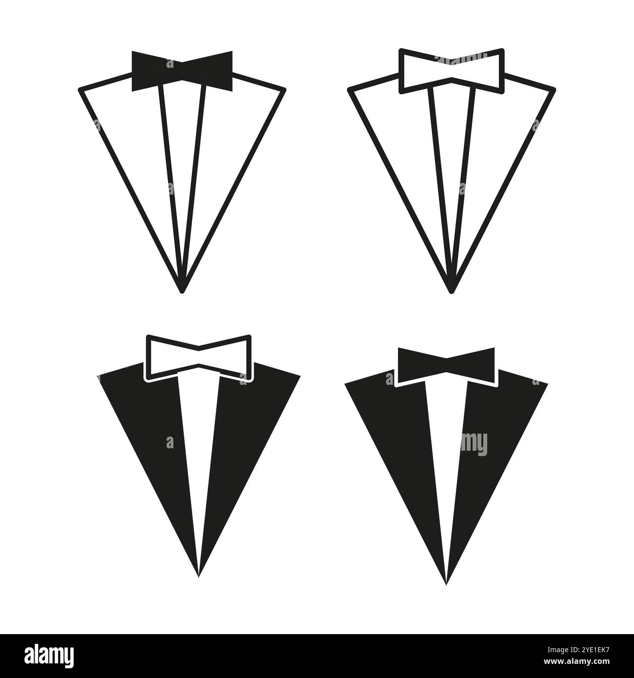 Tuxedo icon. Formal suit symbol. Bowtie vector illustration. Classic ...