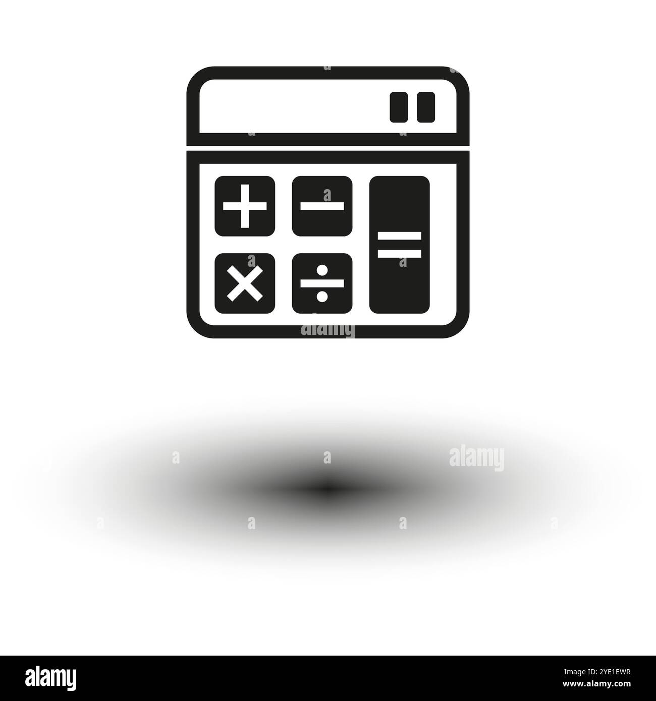 calculator shape symbol. vector math tool. simple black icon. isolated ...