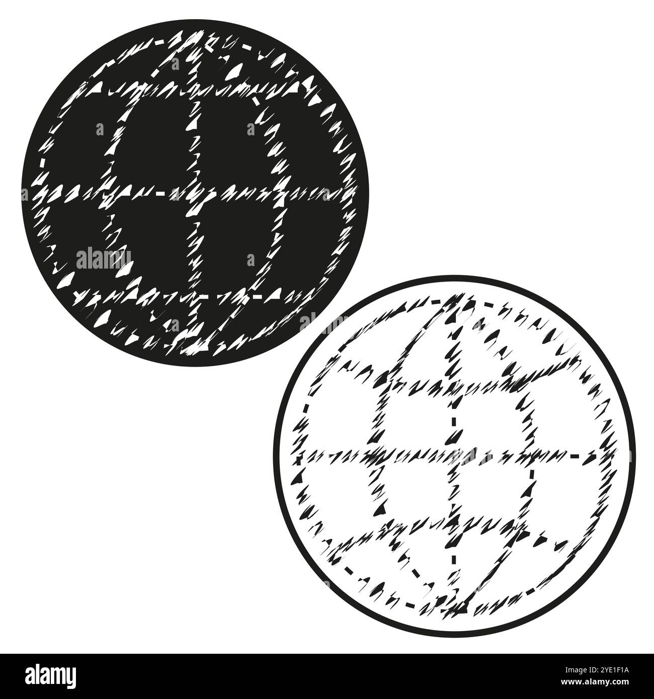 Global sphere icon. Textured globe design. Black and white planet ...