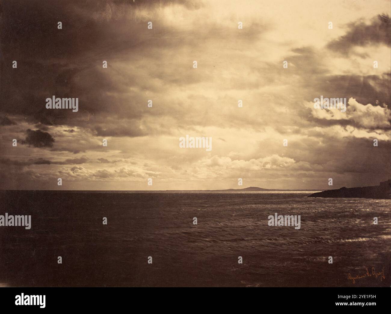 Sea and cloudy sky, (1857) a photo by the French photographer Jean ...