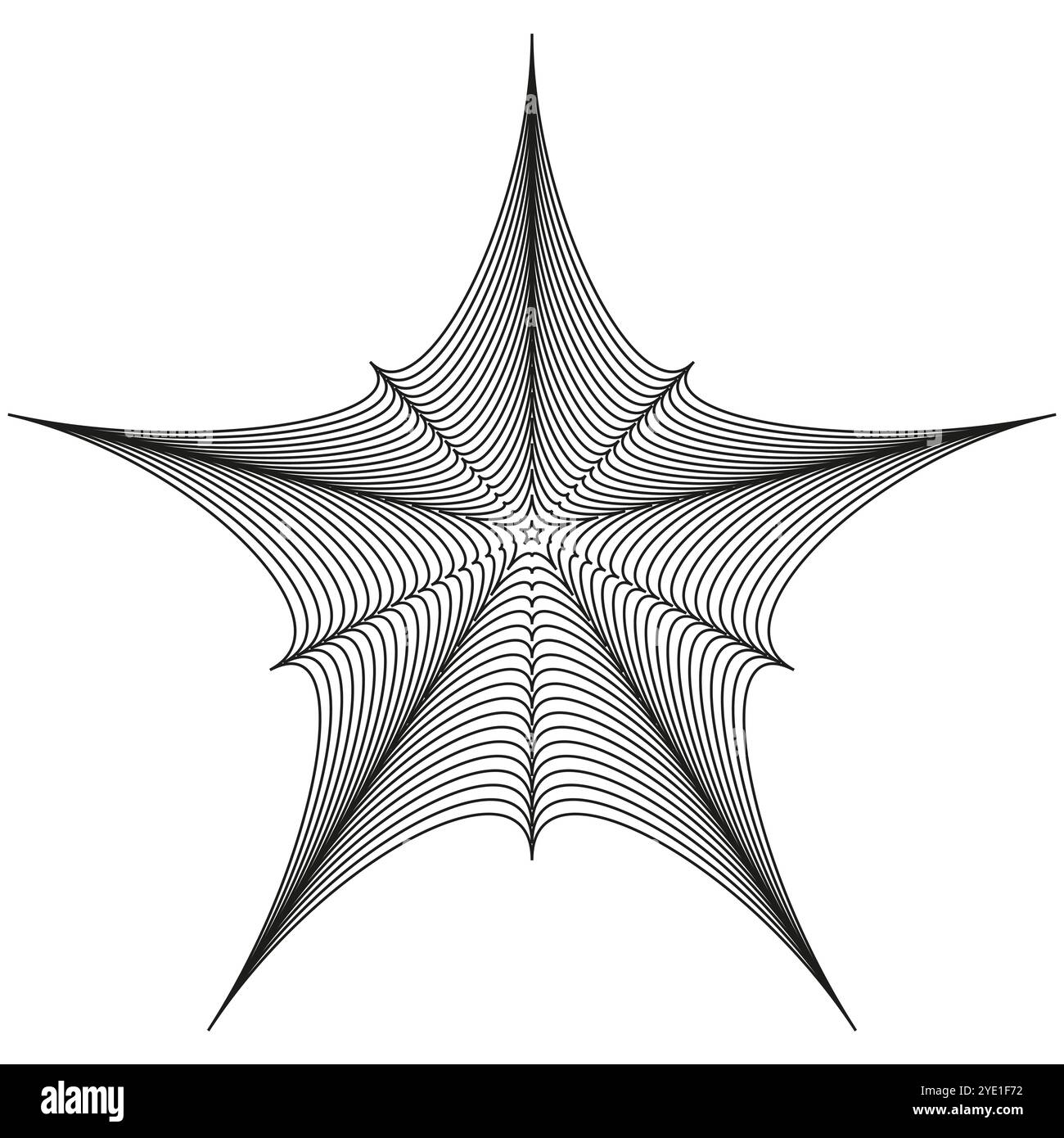 Geometric star pattern. Concentric line design. Abstract black web ...