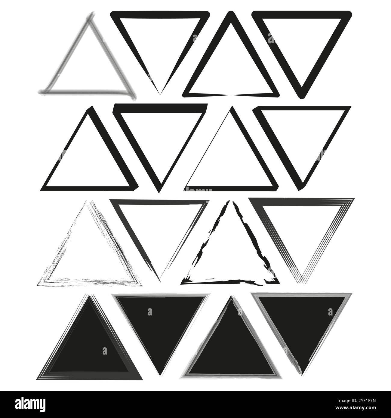 Triangle shapes collection. Geometric triangle outlines. Abstract ...