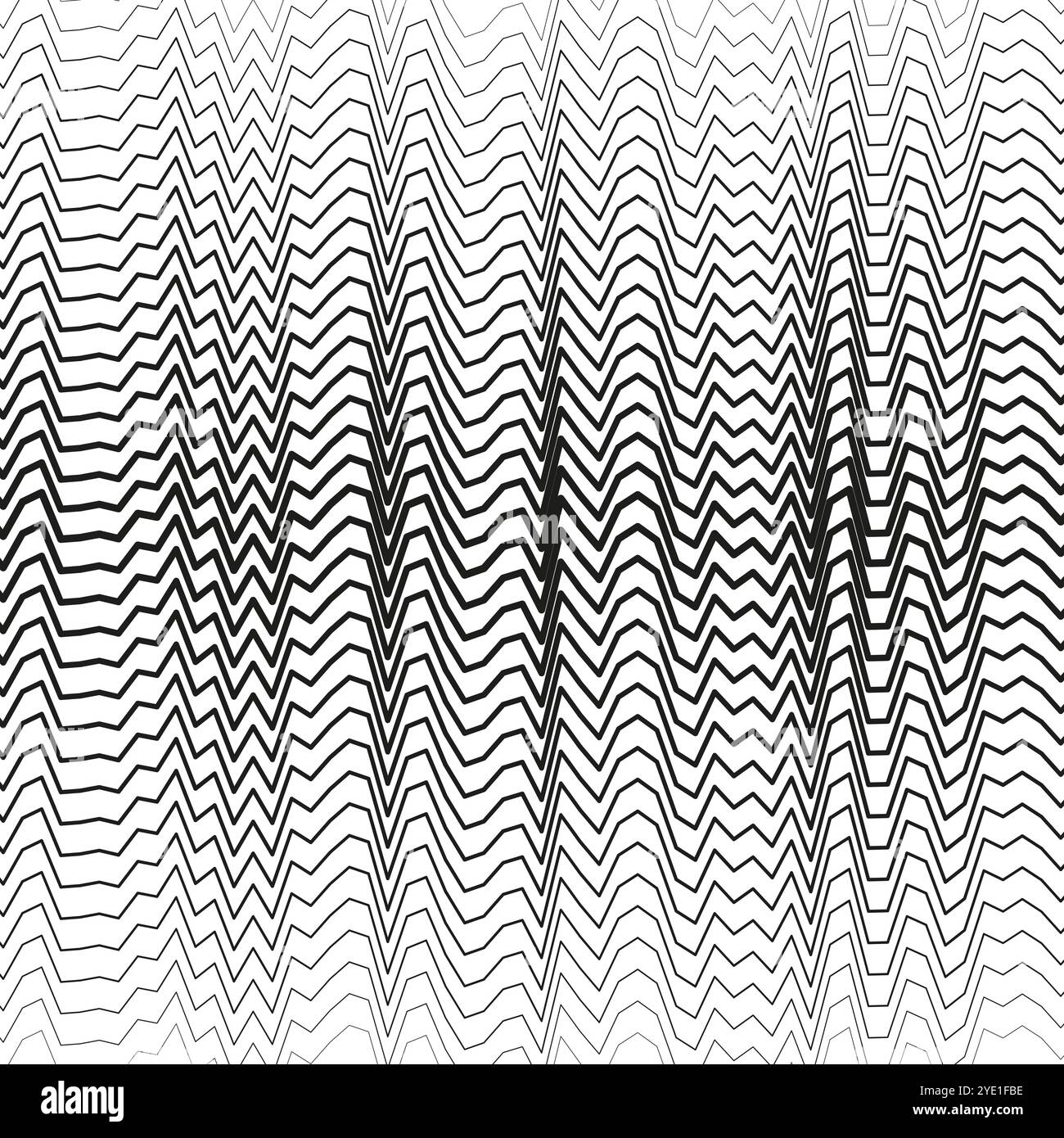 Wavy line pattern. Abstract zigzag design. Black and white distortion ...