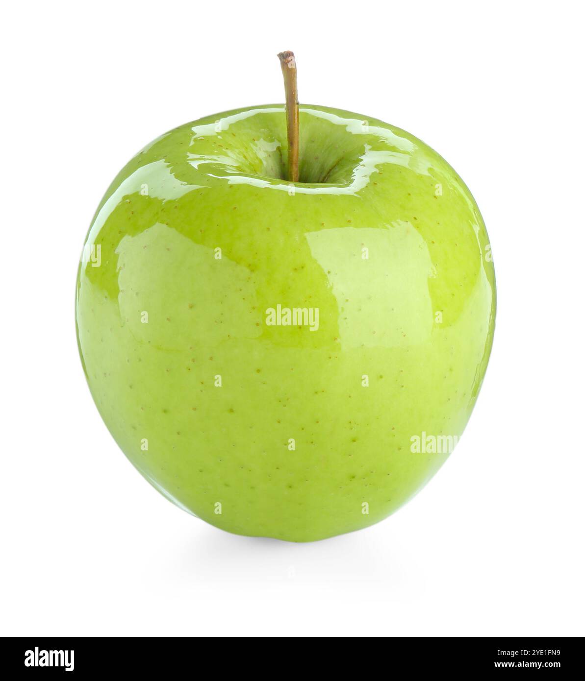 One ripe green apple isolated on white Stock Photo - Alamy