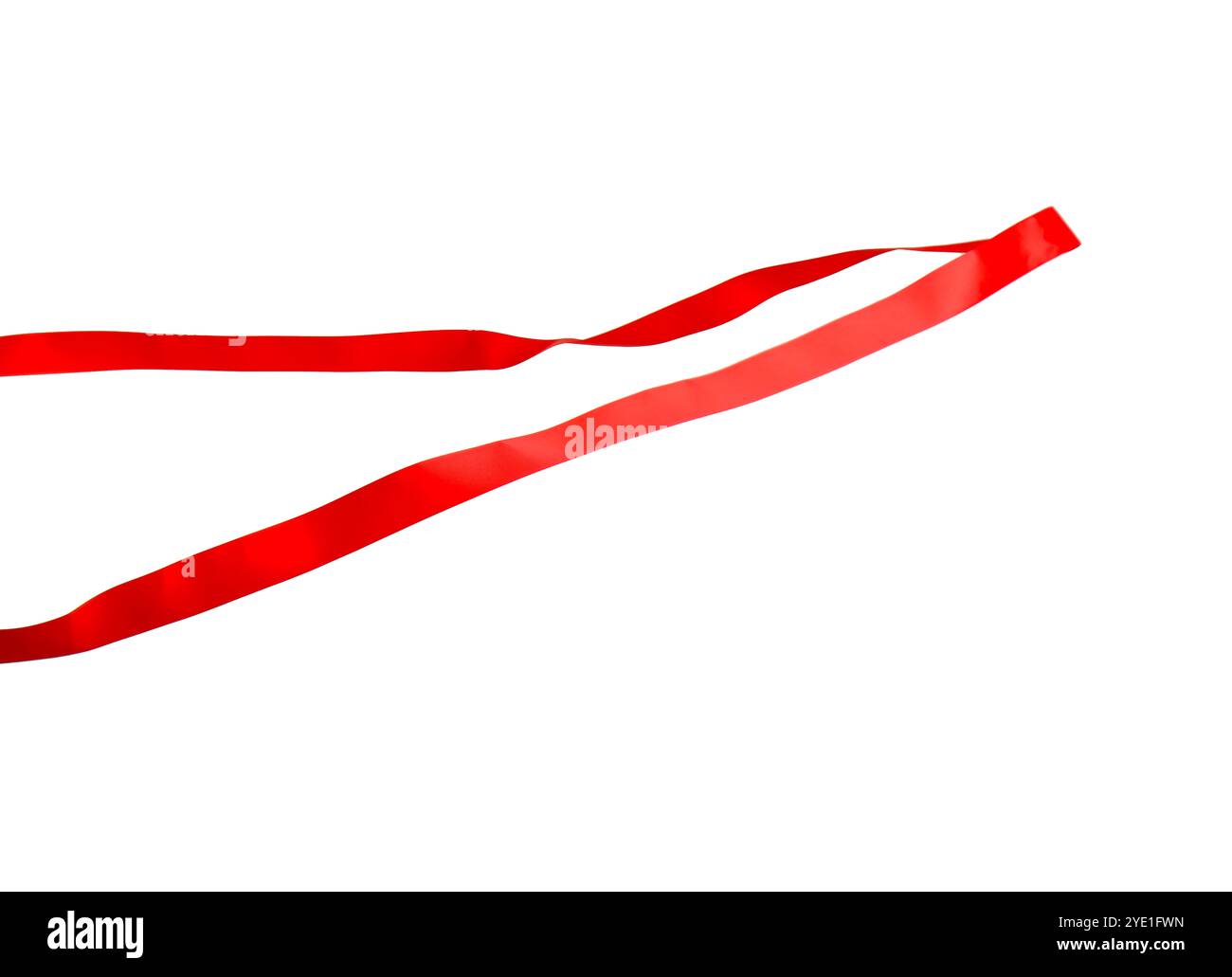 Finish. One red ribbon isolated on white Stock Photo - Alamy