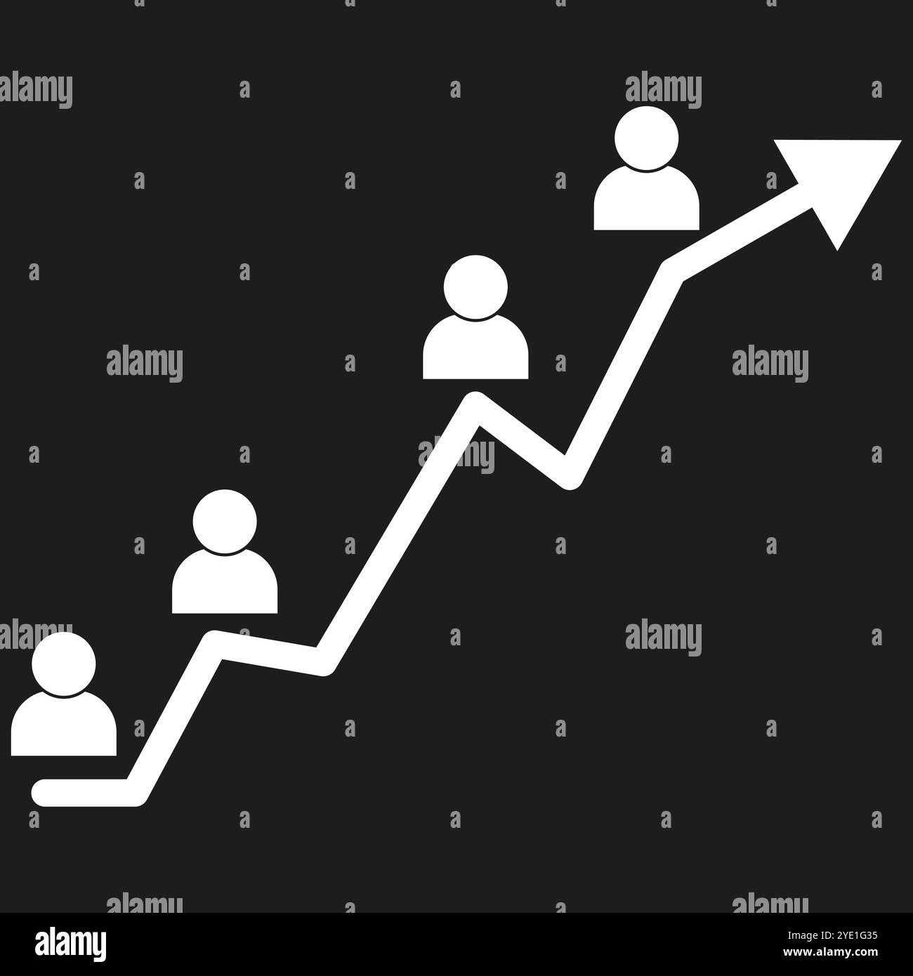 Business growth chart. Team progress symbol. Rising arrow icon. Vector ...