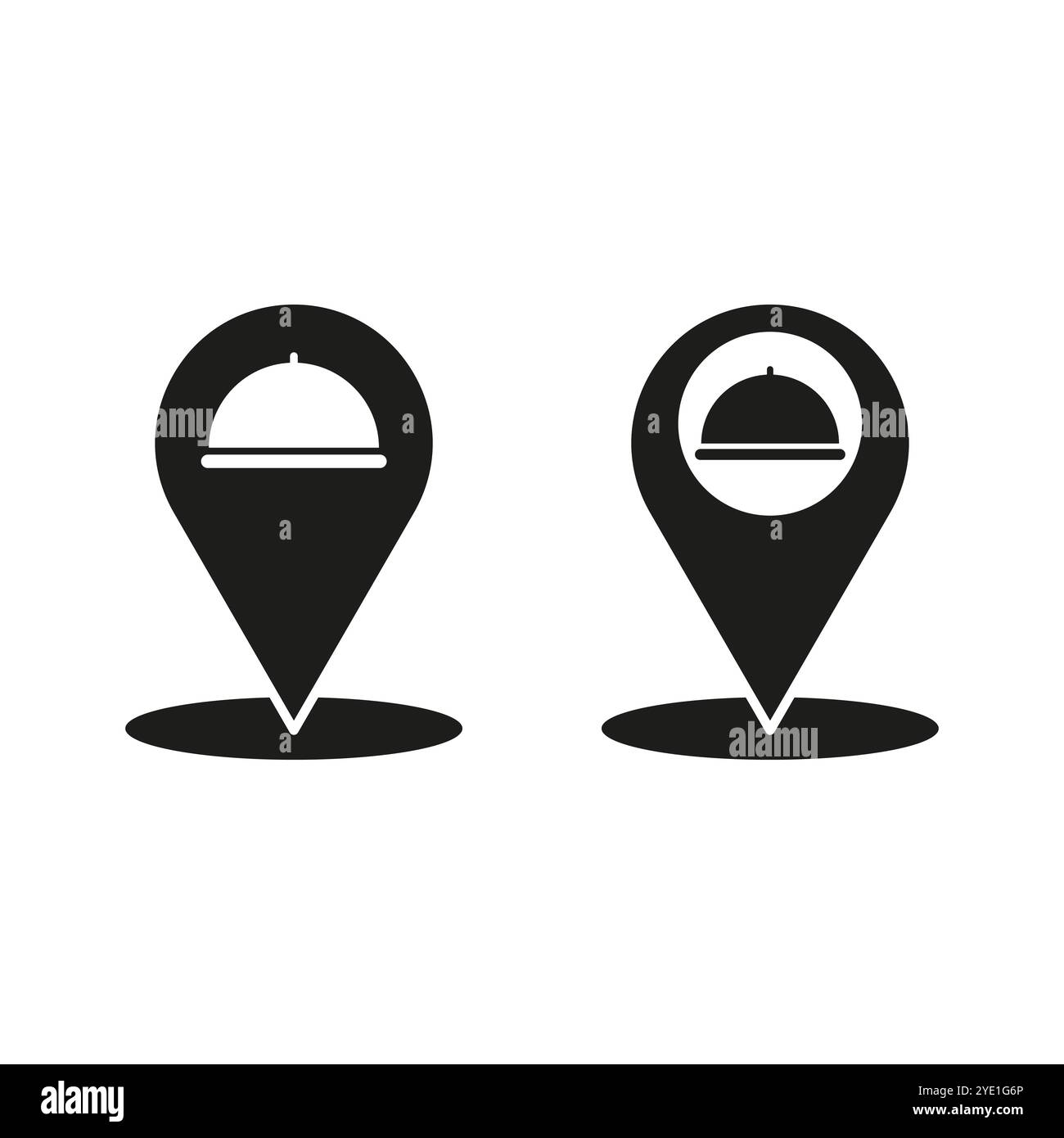 Location pin icon. Food service symbol. Restaurant vector marker ...