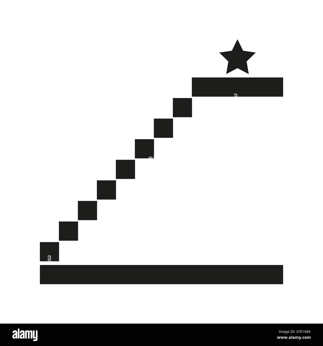 Stairway to success icon. Steps leading to a star. Achievement symbol ...