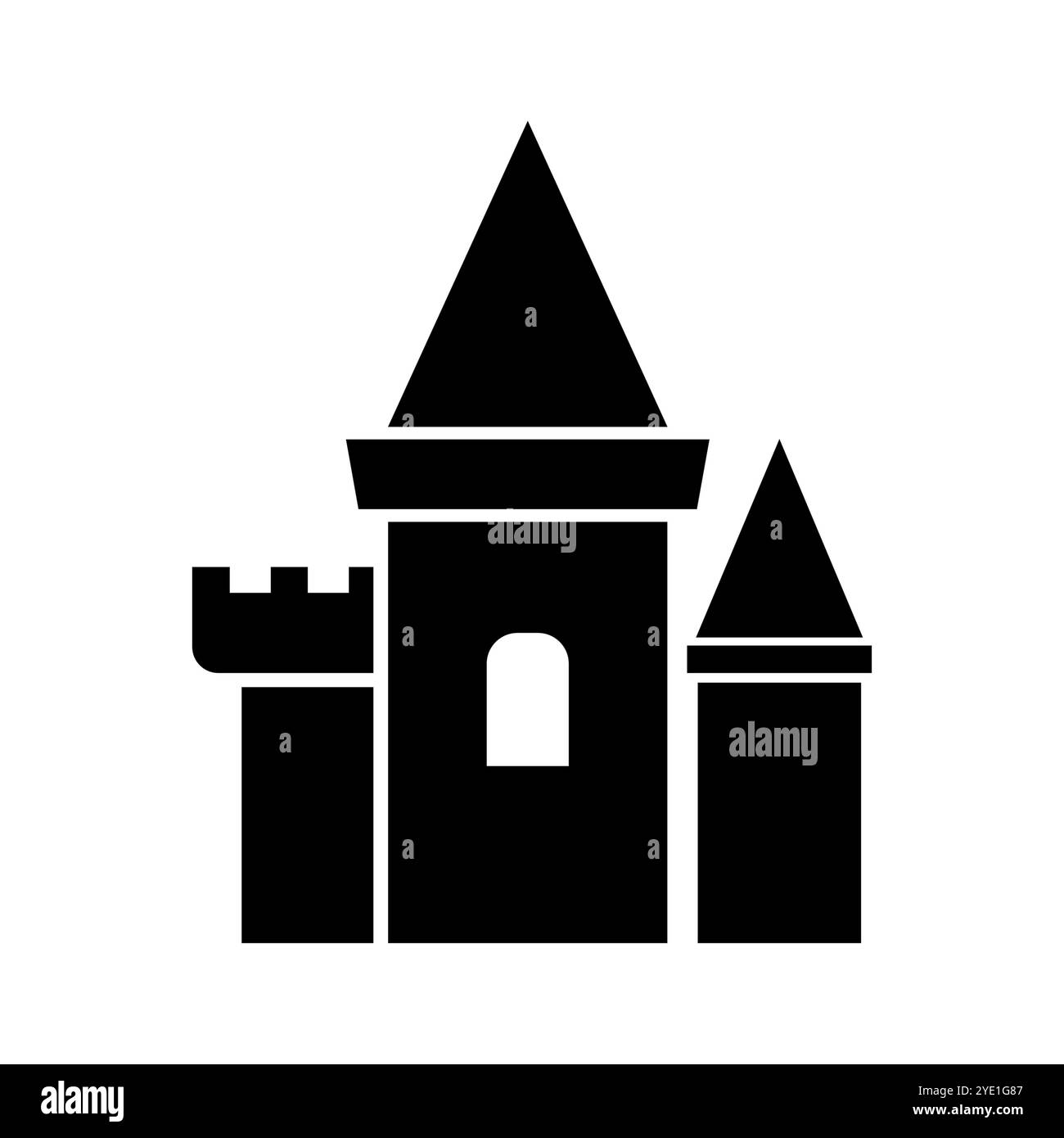 Castle icon. Fortress building illustration. Medieval tower silhouette ...