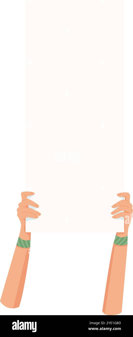 Woman Hand Hold Sign Stock Vector Image & Art - Alamy