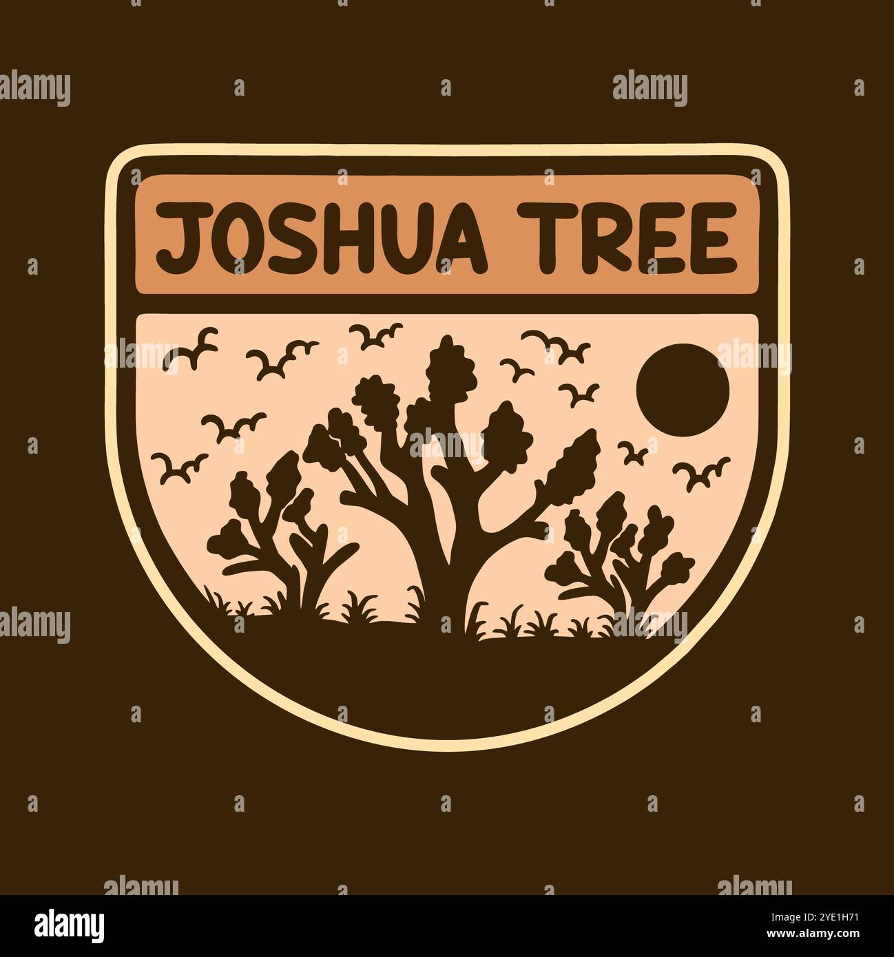 JOSHUA TREE NATIONAL PARK BADGE LOGO DESIGN VECTOR ILLUSTRATION Stock ...