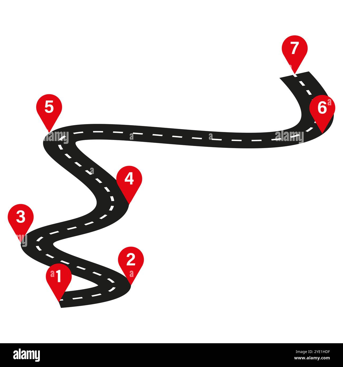Red route map hi-res stock photography and images - Alamy