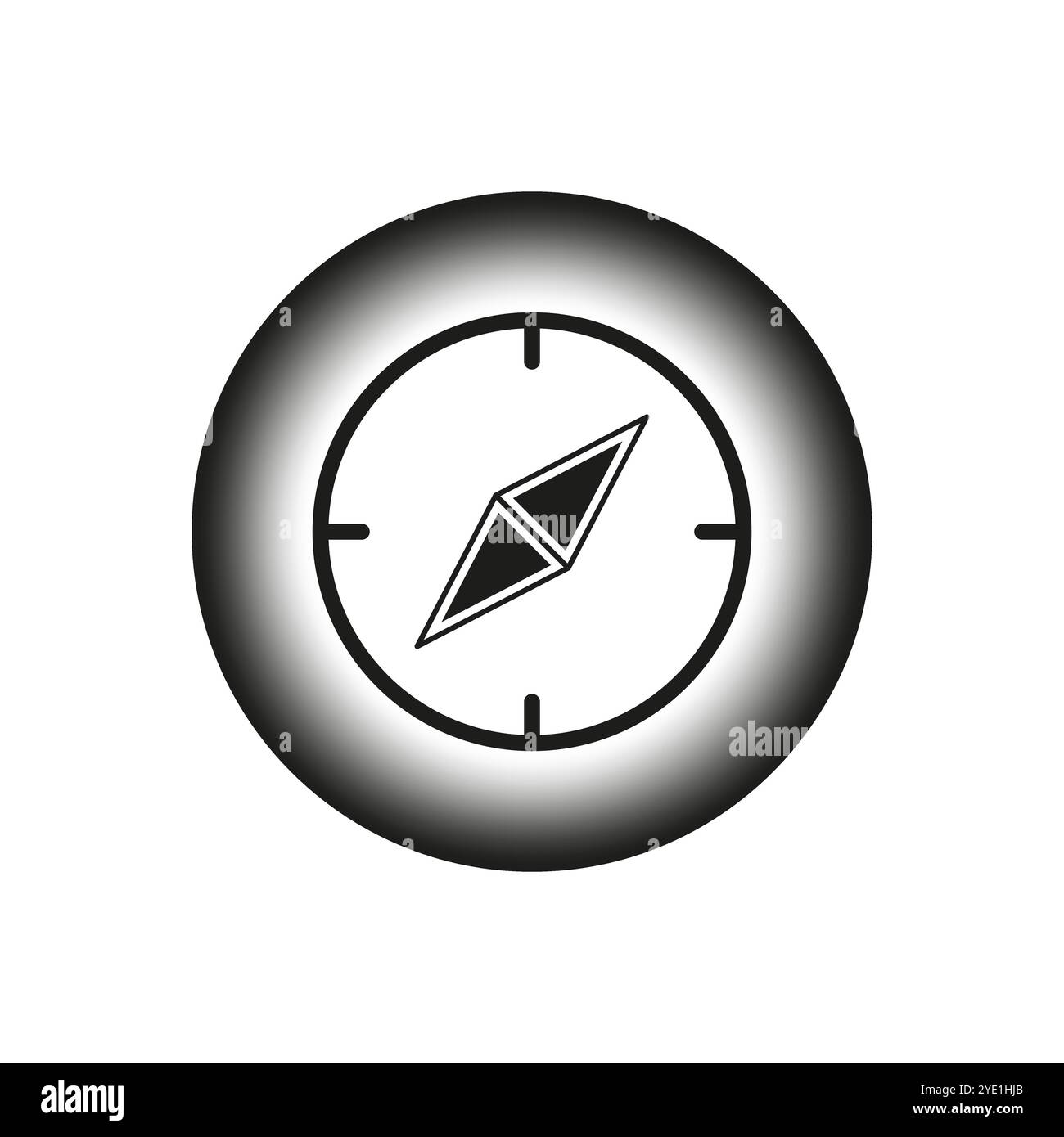 Compass Icon Navigation Tool Symbol Directional Guide Graphic Vector Black And White